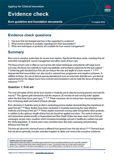 Burn patient management | Agency for Clinical Innovation